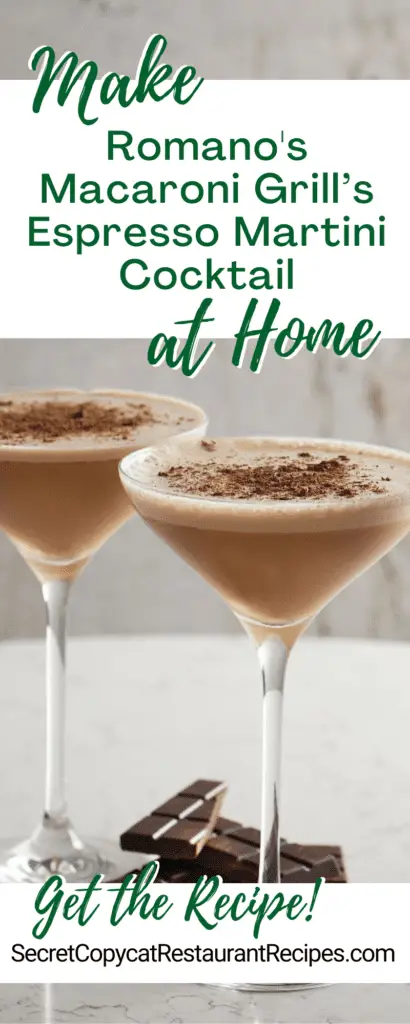 Romano's Macaroni Grill Espresso Martini Cocktail Recipe - Secret Copycat Restaurant Recipes