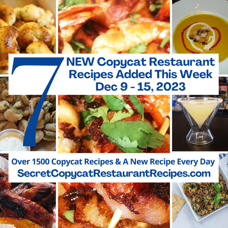 New Recipes 23.12.09-15 - Secret Copycat Restaurant Recipes